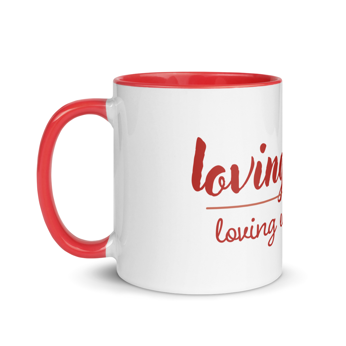 Loving God, Loving Each Other Red Two Tone Mug - Gaither Merchandise Store